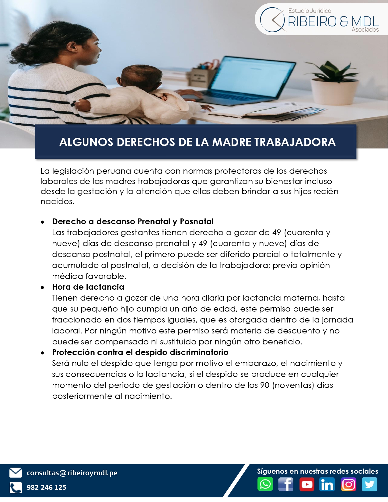 ALGUNOS DERECHOS DE LA MADRE TRABAJADORA - Estudio Ribeiro : Estudio ...